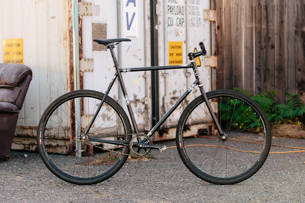 Black ED Coated SO-EZ with stickers – Squid Bikes